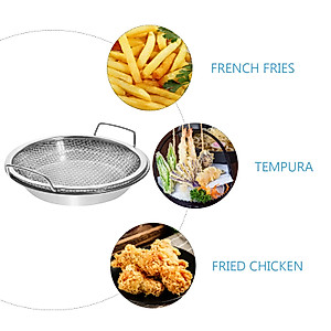 HEMOTON 1 Set Mesh Drain Pan Vegetable Tray Smokeless Grill Pan Stovetop Barbecue Grill Convenient Fruits Plate Filter Snack Storage Plate Dessert Plate Stainless Steel Fried