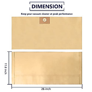 KEEPOW 10 Pack 25-1230 Shop Vac Bags Compatible with Stanley 4-5 Gallon Wet/Dry Vacuums SL18129, SL18130, SL18130P