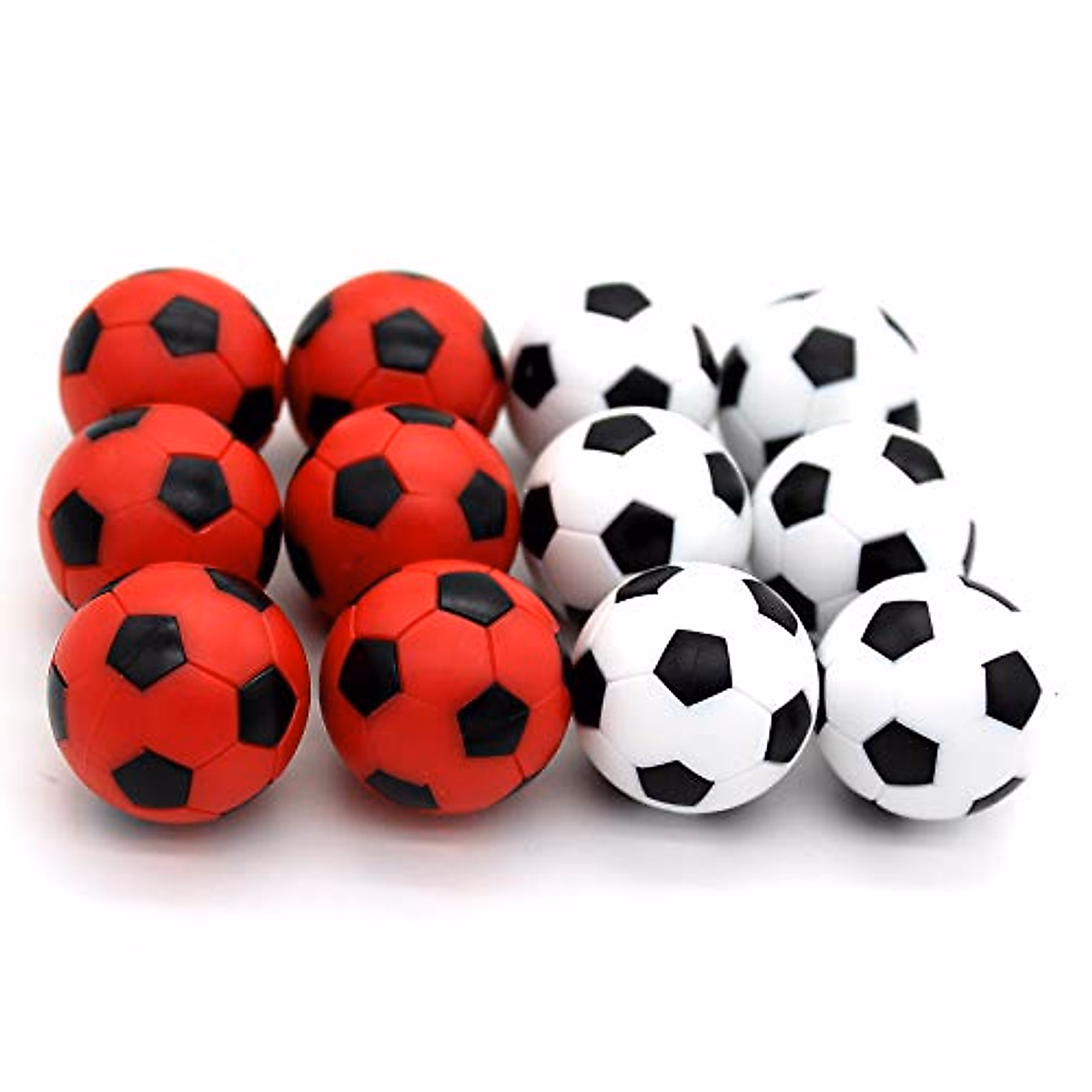 BQSPT Foosball Balls foose Balls Replacement 12 Packs,Table Soccer Balls Red and Black Ball 36mm White Soccer Foosalls,Regulation Size Foosball-Set of 12