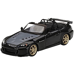 Truescale Miniatures S2000 (AP2) Mugen Convert. Berlina Black with Carbon Hood & Gold Wheels Ltd Ed to 3600 pcs 1/64 Diecast Model Car by True Scale Miniatures MGT00309