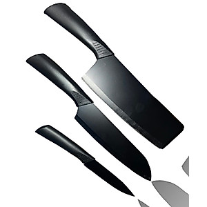 3-PIECE KITCHEN KNIFE SET- BLACK
