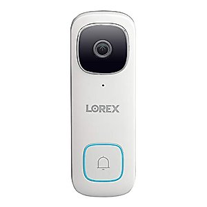 Lorex 2K WiFi Doorbell Camera, Home Surveillance Wired Video Doorbell, Outdoor Security Camera System Requires Existing 16-24VAC Doorbell Wiring, White