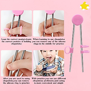LLMSIX 2 Pairs Kids Chopsticks Training Sailor Moon Chopsticks Reusable Metal Training Chopsticks Chopsticks Stainless Steel Learning Chopstick Helper for Children Adults Learning and Training