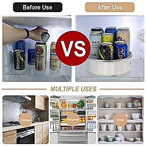 Lazy Susan 2 Pack, Upgraded 360° Turntable Storage Containers Organizer Non-Slip Spice Rack Organizer for Kitchen Cabinet Bathroom Pantry Fridge Cupboard - 12'' and 9''