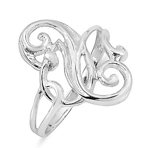 AeraVida Classic Filigree Swirl .925 Sterling Silver Ring | Statement Fashion, Promise Ring, Couple Unisex Ring | Size 9