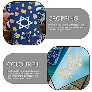 Didiseaon Hanukkah Glitter Confetti 50pcs Gold Silver Blue Star of David Table Scatter Star Shape Jewish New Year Confetti Hanukkah Party Table Centerpiece