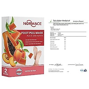 Normace Exfoliating Foot Mask( 2 Pairs) With All Passing Microbial Tests In USA LAB for Dry, Cracked Feet, Callus, Dead Skin Remover For Soft Baby Feet