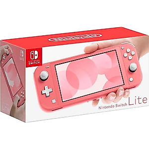 Newest Nintendo Switch Lite Game Console, Coral Pink With 128GB AllyFlex MemoryCard