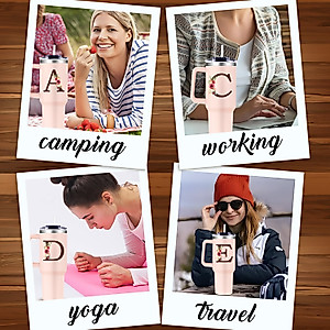 Monogrammed 40oz Tumbler with Handle for Women, Personalized Birthday Gifts for Women,Initial Cups for Woman Floral Letter E,Customized Gifts for Female Lady Gift for Mothers Day Christmas