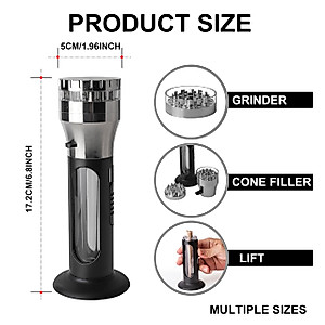 Free Boy 2-In-1 Herb Grinder Cone Loader Grinder Roller,Portable Grinder and Cone Filler,All-In-One Rolling Machine for King Size
