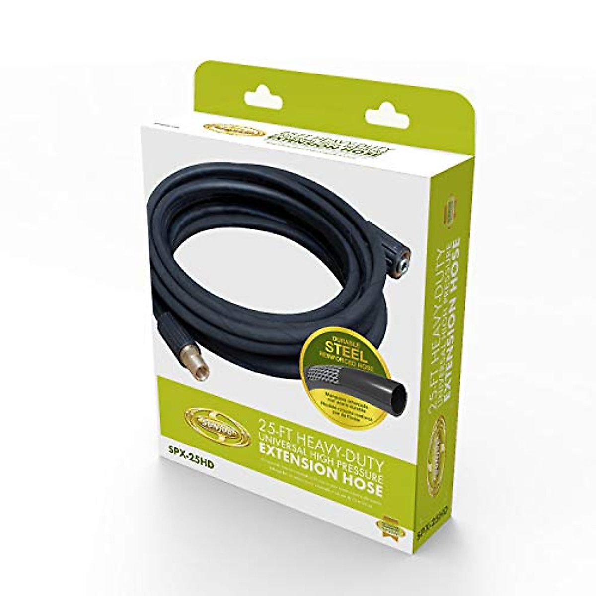 Sun Joe SPX-25HD 25-ft Universal Heavy-Duty Pressure Washer Extension Hose for SPX Series and Others, Black