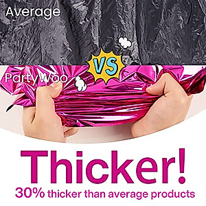 PartyWoo Magenta Foil Tablecloth, 54 x 108 Inch Rectangle Tablecloth, Foil Tablecloth for 6 to 8 Foot Table, Metallic Table Cover, Waterproof Table Cloth for Birthday, Wedding, Party (1 Pack)