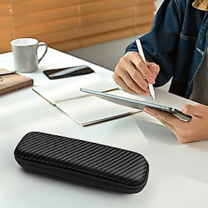 Aunote Holder Case for Apple Pencil 1st and 2nd Generation, PU Leather Protective Bag, Compatible with iPad Pro Pen, Samsung, Huawei, Apple Pen Accessories, USB Cable, Earphone, Fountain Pen. Black