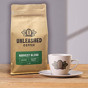 Unleashed Coffee-Harvest Blend Medium Roast Ground Coffee 2lb