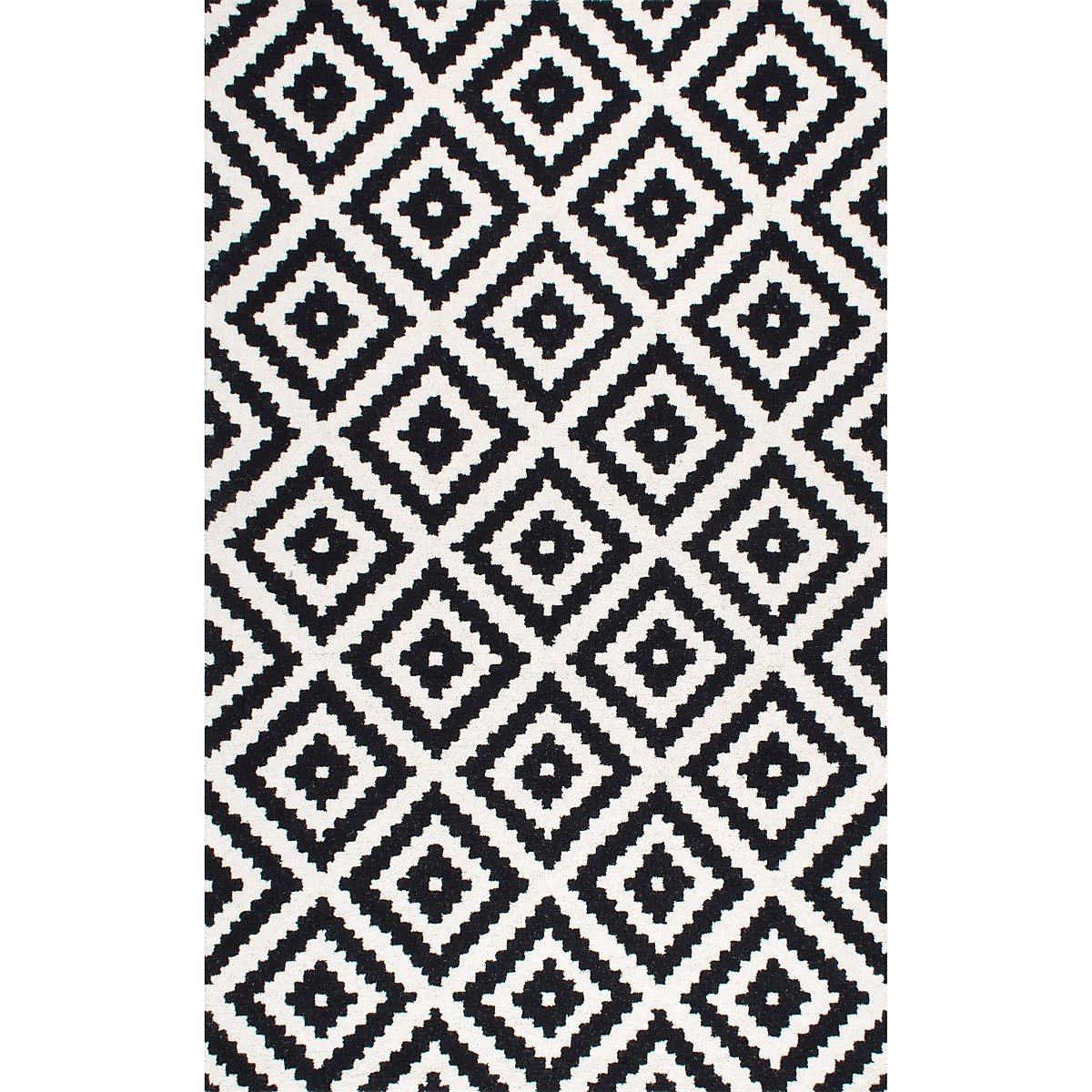 nuLOOM Kellee Hand Tufted Geometric Wool Area Rug, 8x11, Black