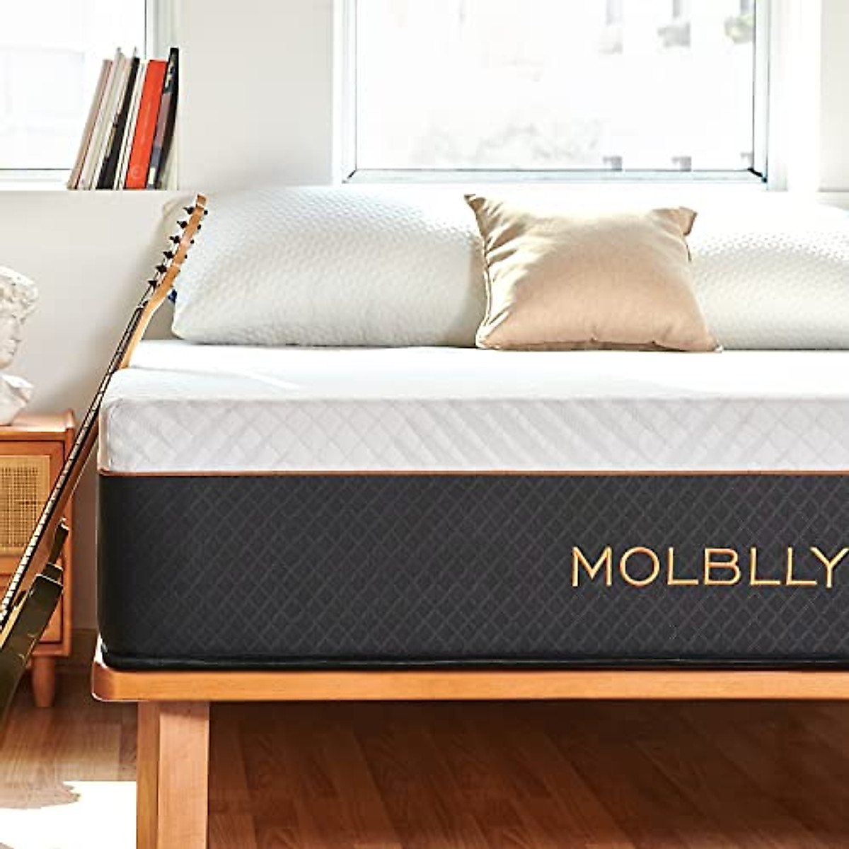 Molblly Queen Mattress - 12-Inch Hybrid Mattress with Individual Pocket Springs and Foam, Queen Size Bed in a Box, Breathable and Pressure-Relieving, Medium, Mattresses Queen Size 60"*80"*12"