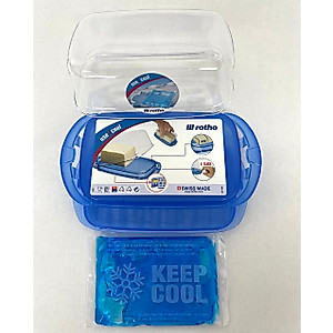 Sana Enterprises Butter Dish (Blue) with Lid (Clear) Lightweight Butter Keeper with Cooling Pack for Keeping Butter, Margarine, Spreads, Or Cheeses Cool and Fresh, Ideal for inside & outside Dining