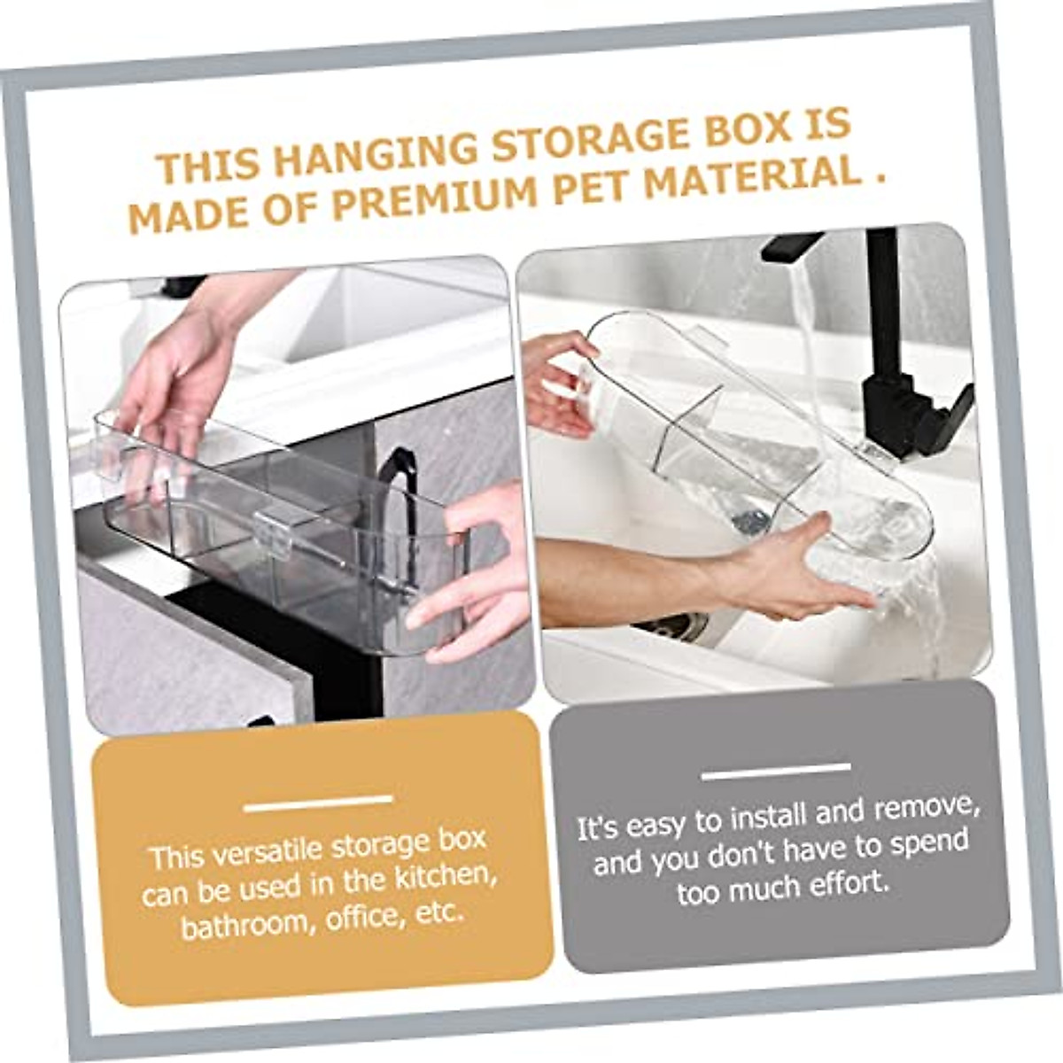 Veemoon Box Cabinet Door Organizer Kitchen Storage Case Hanging Bin for Walls Seasoning Organizer for Cabinet Storage Shelves Plastic Bathroom Storage Holder Crane Wall-mounted The Pet