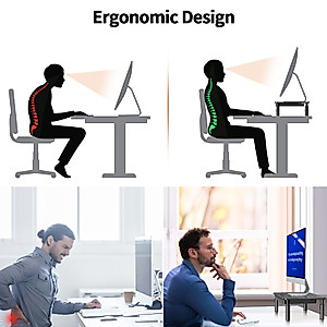 ELIVED 2 Pack Monitor Stand Riser with Drawer, 3 Height Adjustable Monitor Stand with Storage, Desktop Monitor Riser for Computer, Laptop, Notebook, Printer(Black).