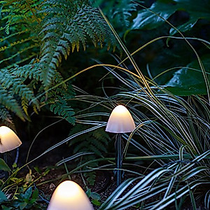 Lights4fun, Inc. Set of 12 Solar Powered Mini Mushroom Toadstool LED Outdoor Waterproof Garden Pathway Landscape Lights