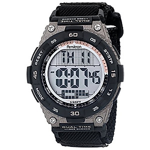 Armitron Sport Men's 40/8330BLK Brown Accented Digital Chronograph Black Nylon Strap Watch