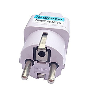 ANRANK UE3360AK 2 Packs Universal AU US UK to EU Europe Plug AC 250V Power Travel Adapter White