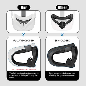 Esimen Grip Cover Face Silicone Cover for Oculus Quest 2 Knuckle Strap Set, Premium Silicone Protective Accessories Anti-Throw Sweatproof Lightproof – 3 Pack (White)