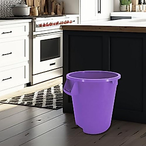 SPARTA Bronco Waste Container Trash Container, Round Trash Bin for Disposal, 10 Gallons, Purple