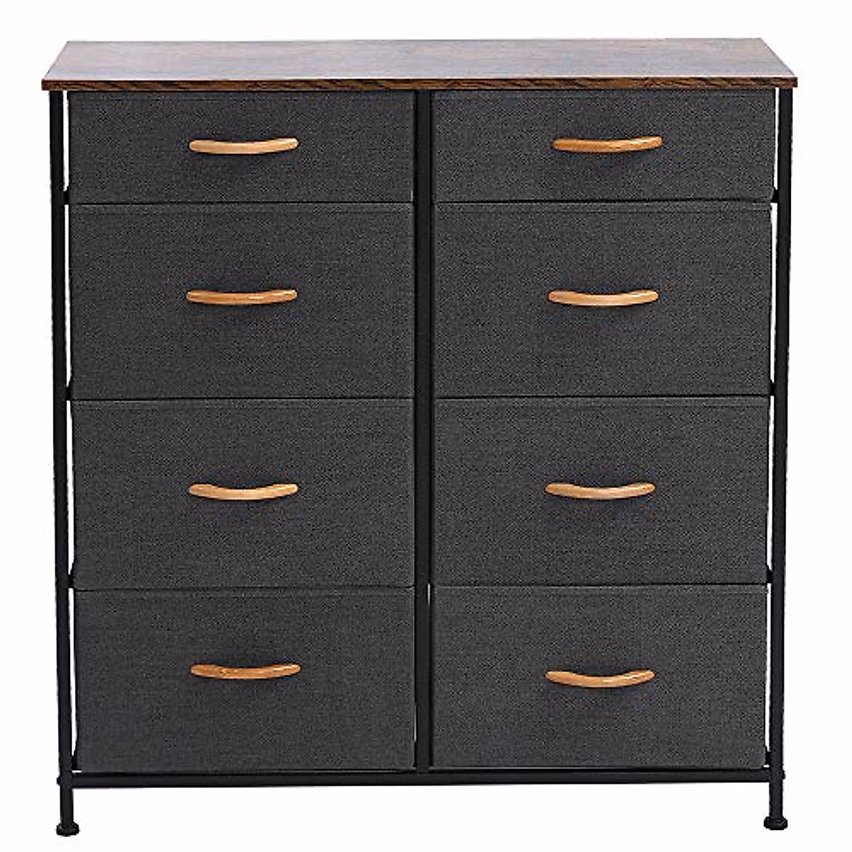 Vertical Furniture Storage Tower - Sturdy Steel Frame, Easy Pull Fabric Bins - Organizer Unit for Bedroom, Hallway, Entryway, Closets - 8 Drawers