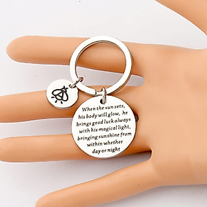 TIIMG Firefly Charm Keychain Firefly Lover Gift Inspirational Gifts Firelfly Good Luck Gift (When the sun sets)