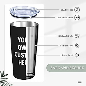 Personalized Coffee Tumbler with Text Custom Tumbler Cups with Straw Custom Stainless Steel Coffee Mug Travel Custom Travel Coffee Mugs
