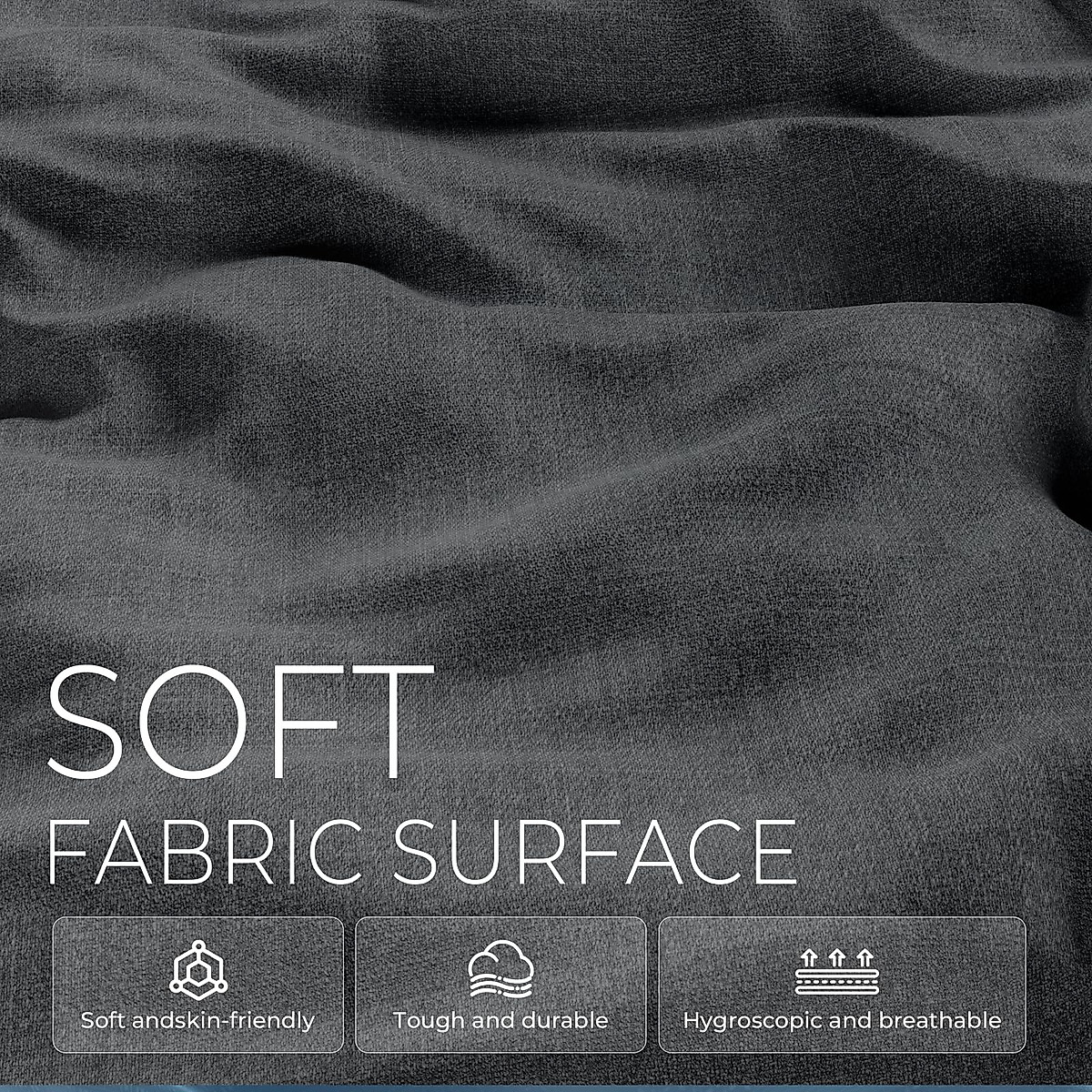 Vigosit Gaming Chair with Heated Massage Lumbar Support, Breathable Fabric Office Chair with Pocket Spring Cushion and Footrest, Recliner High Back PC Chair for Adult Black, JD-0801BK