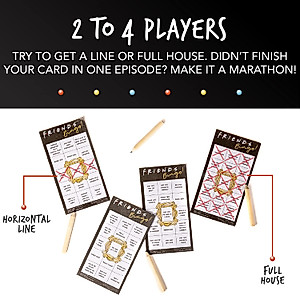 Paladone Friends TV Show Bingo Game - Play While Watching Your Favorite Show - Great Party Game, Red, PP8204FR