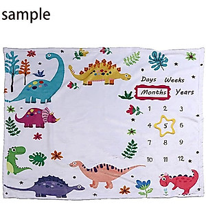 OHTMTHO Baby Monthly Milestone Blanket, Baby Blankets for Boys | Girls, Newborn Photo Background Blanket with Milestone Marker, Wolf & Deer, 40"x50"