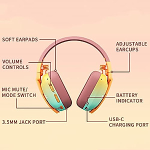 SOMIC G810 Wireless Headset 2.4G Low Latency Headset for PC PS4 PS5 Laptop, Bluetooth 5.2 Wireless Headphone with Built-in Mic, 50H Playtime, RGB Light Foldable for Gamer (Xbox Only Work in Wired)