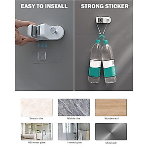 BEZOX Mop Holder with Hook - Drill Free Wall Mount Broom Gripper, Cleaning Supplies Organizer Utility Holder - 1PCS