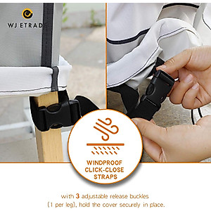 Patio Table Cover, 72"Diax28"H Outdoor Round Medium-Small 4-5 Piece Furniture Set Cover, Heavy Duty Waterproof UV Resistant, Striped