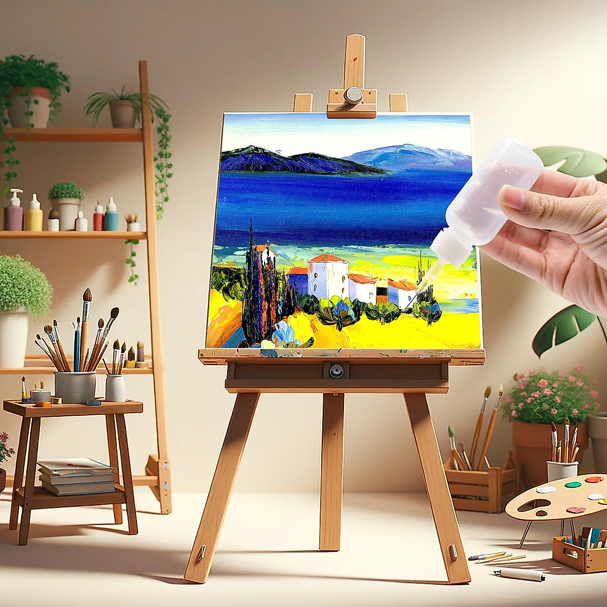 FJNATINH 30cc Needle Glue Bottle, Needle Tip Squeeze Bottle, Precision Tip Applicator Bottles, 5 Pack