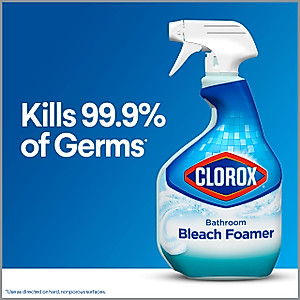 Clorox Disinfecting Bathroom Foamer with Bleach Original, Household Essentials, 30 Ounce Spray Bottle (Package May Vary)