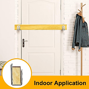 2x4 Door Barricade Brackets (2 pcs) | Drop Open Bar Holder Marine Grade Stainless Steel U Bracket for 2 by 4 Lumber as Security Door Reinforcement, Door Jammer, Barn, Shed, Garage, Gate