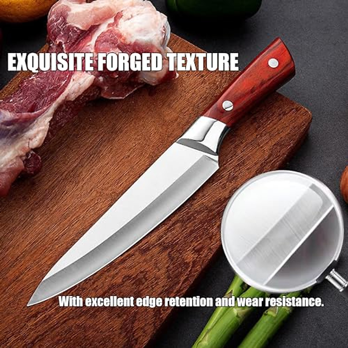 Magicorange Chef's Knife With Sheath Cover - Sharp Stainless Steel Knife - Fruit, Vegetable, Herbs And Meats Knife for Home Outdoor Camping BBQ(Chef's Knife)