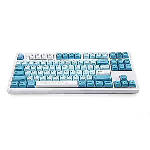 TOKEY PBT keycap Cherry Profile 142 Key Dye Sublimation ANSI Layout Keycap for Mechanical Gaming Keyboard Gateron Kailh Cherry MX Switches (Iceberg English)