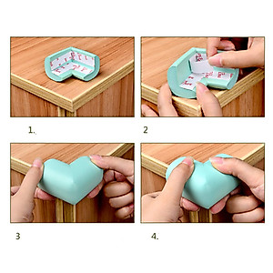 Corner Protector, Baby Proofing Table Corner Guards, 3M Pre-Taped Table Corner Protector Keep Child Safe, Protectors for Furniture Against Sharp Corners (4 Pack)
