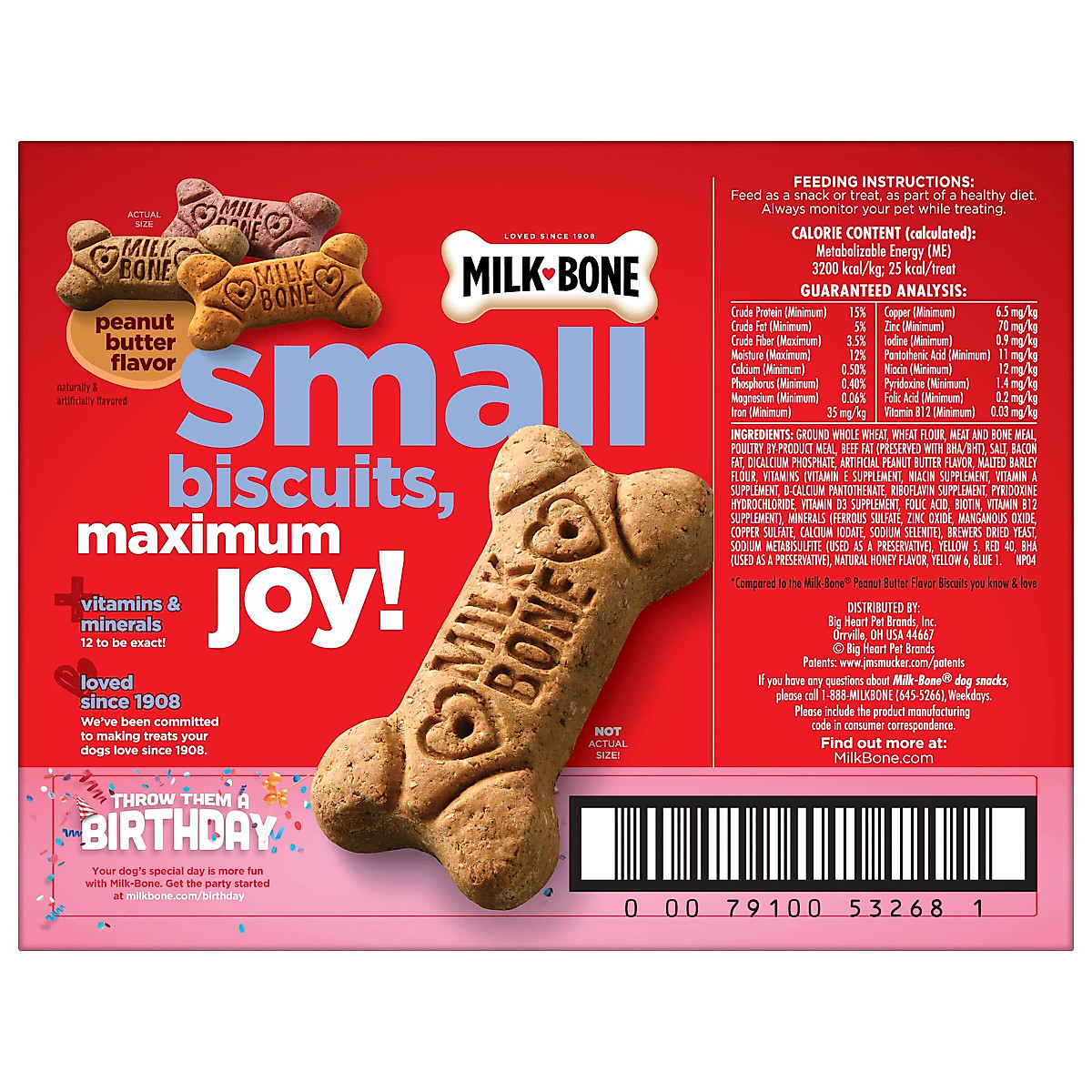 Milk-Bone Peanut Butter Flavor Dog Treats, Small Biscuits, 7 Pounds