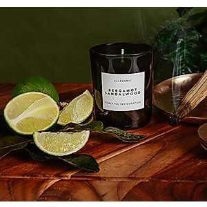 Set of Three Scented Candles for Men | Masculine scents of Bergamot & Sandalwood. Leather & Mahogany, Tobacco & Vanilla | 3 x Natural Soy Wax Candle for Men (5.6oz)