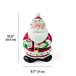 Pfaltzgraff Winterberry Santa Cookie Jar, 10 Inch, Multicolored