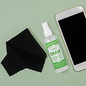 ForPro Erase Instant Glass & Screen Cleaner Kit, for TV Screens, Smartphones, Eyeglasses, Mirrors - Includes 3.3 Oz. Bottle and Microfiber Cleaning Cloth (Pack of 3)