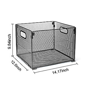Samstar File Folder Box, Mesh Hanging File Organizer File Crate Folder Bin Holder Storage Box, Letter Size, Black