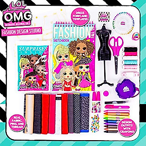 LOL OMG Fashion Studio by Horizon Group USA DIY Fashion Designing Kit. Cut & Create Your Own Outfits. Sketch Designs, Trace & Sew. Includes Fabric, Thread, Crayons, Markers & More