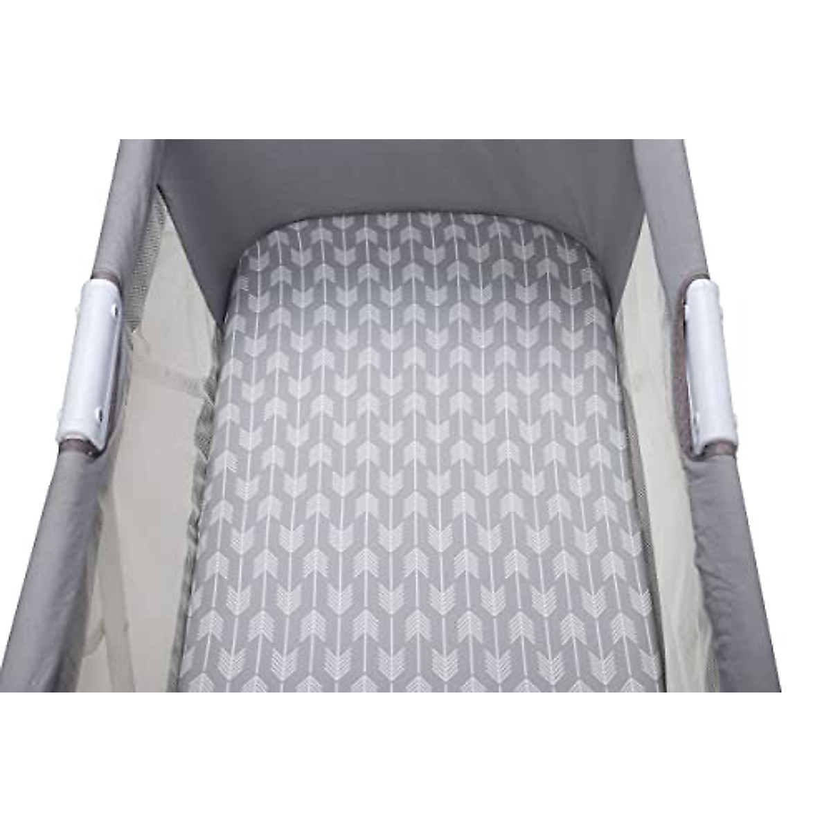 Bassinet Fitted Sheets 4 Pack for Baby Boy and Girl, Stretchy Soft Knitted Sheet Universal for Hourglass Oval and Rectangle Bassinet Mattress, Unisex Stripe Star Cloud and Arrow Printing